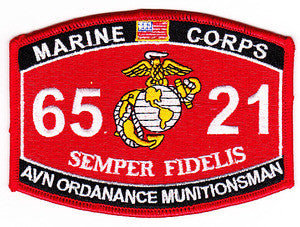 6521 USMC "AVN ORDANANCE MUNITIONSMAN" MOS MILITARY PATCH ...